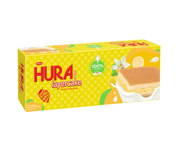 Hura Layer Cake In Paper Box 90g - Vanilla Lemon Flavor Bibica ...
