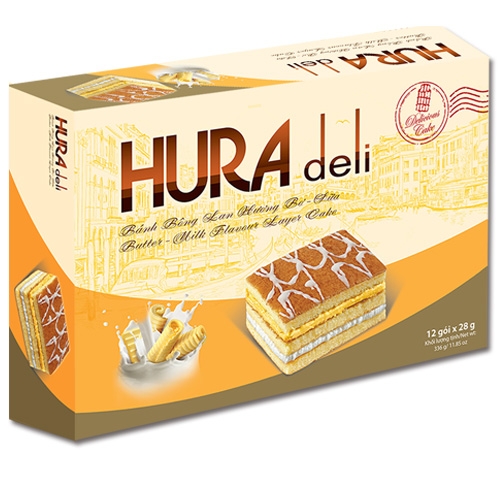 Hura Deli cake in paper box 336g - Butter milk flavor Bibica - Essence ...