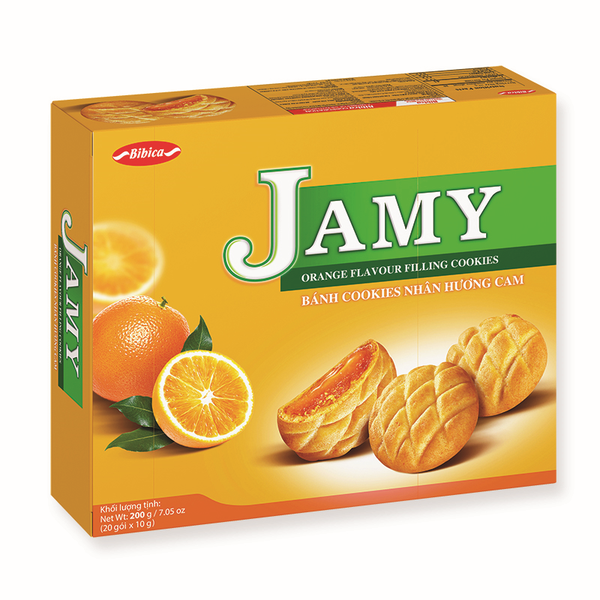 Jamy filling cookies in paper box 200g - Orange flavor Bibica - Essence ...
