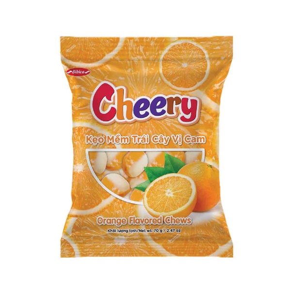 Cheery soft candy In Plastic Bag 70g - Orange flavor Bibica - Essence ...