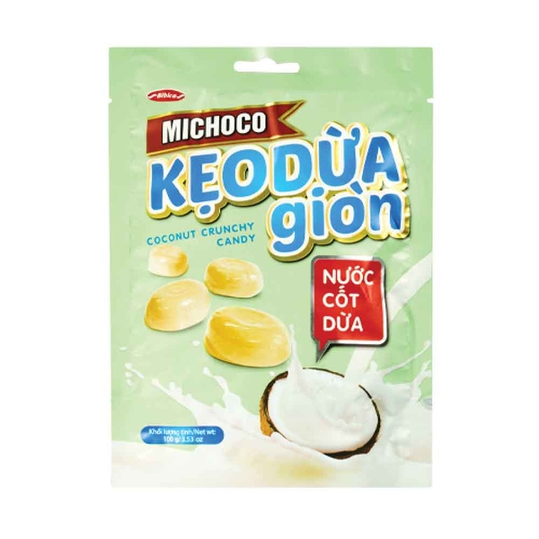 Michico crunchy Coconut candy in plastic bag 100g Bibica - Essence of ...