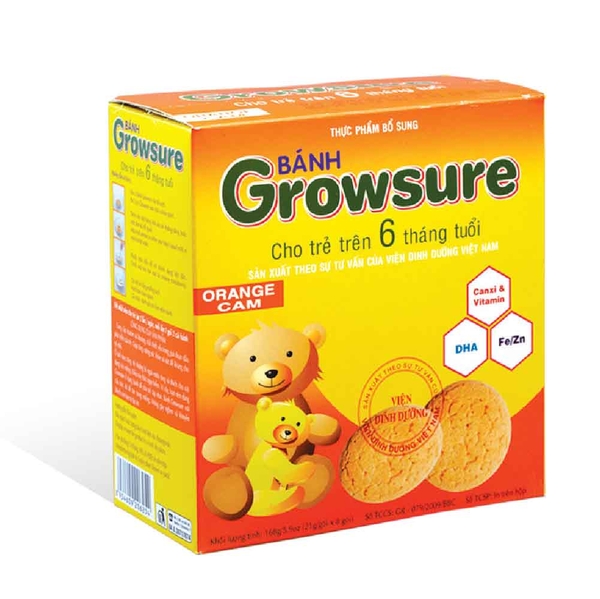 Growsure Nutritional Biscuits In Paper Box 168g - Orange Flavor Bibica ...
