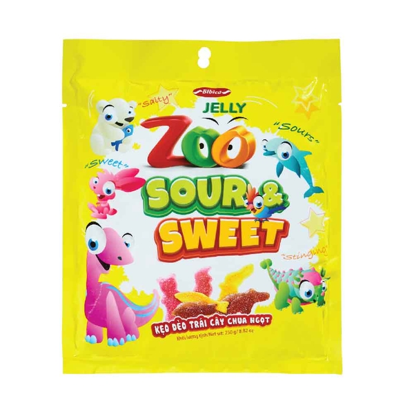 Zoo Sour&Sweet Jelly Candy in plastic bag 250g Bibica - Essence of ...