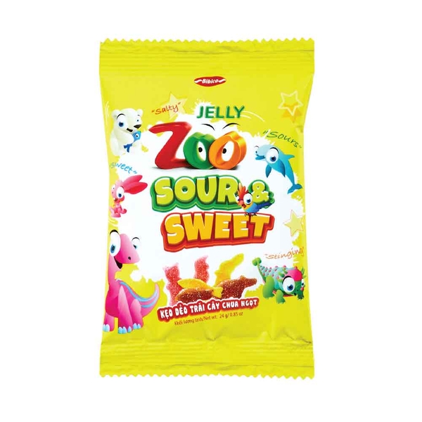 Zoo Sour&Sweet Jelly Candy in plastic bag 24g Bibica - Essence of ...