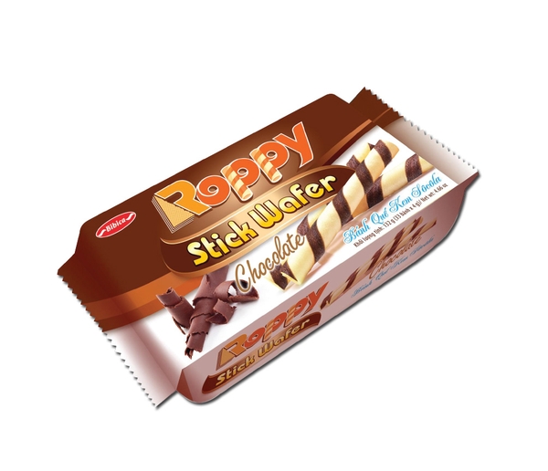 Roppy Stick Wafer In Plastic Pack 132g - Chocolate flavor Bibica ...