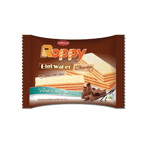 Roppy flat wafer in pack 54g - Milk Strawberry flavor Bibica - Essence ...