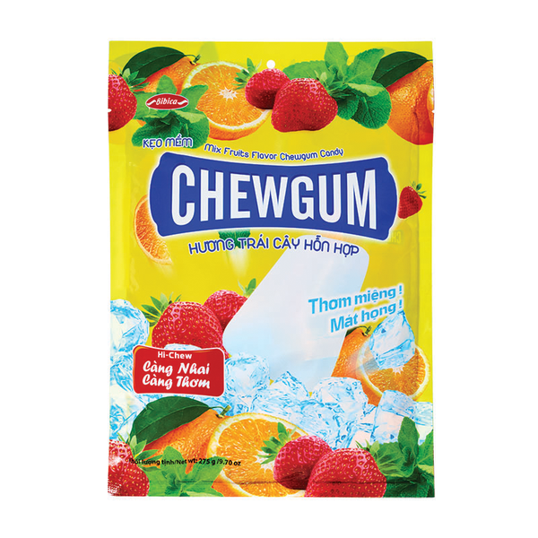 Chewgum soft candy plastic bag 275g - Assorted flavors Bibica - Essence ...