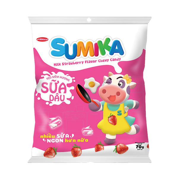 Sumika Milk Strawberry Soft Candy In Plastic Bag 70g 140g 275g Bibica ...