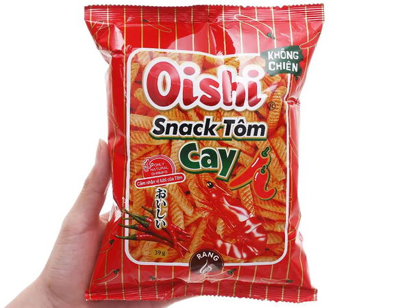 Snack Tôm cay Oishi - Bịch 40g Sato Mart- Cửa hàng tạp hóa tiện lợi