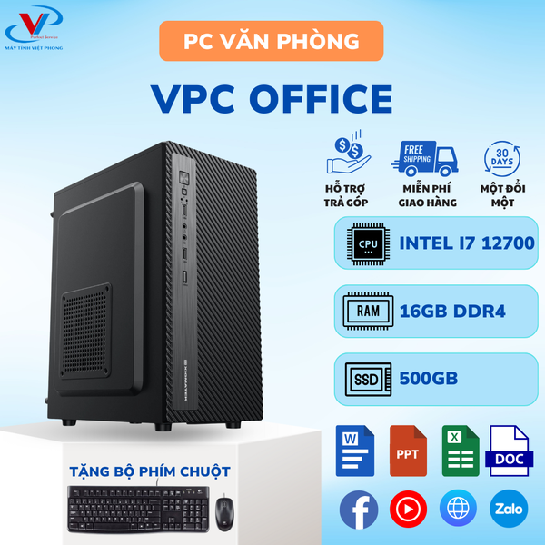 BỘ MÁY VĂN PHÒNG VPC INTEL CORE I7 12700 I 16GB I 500 SSD I UHD