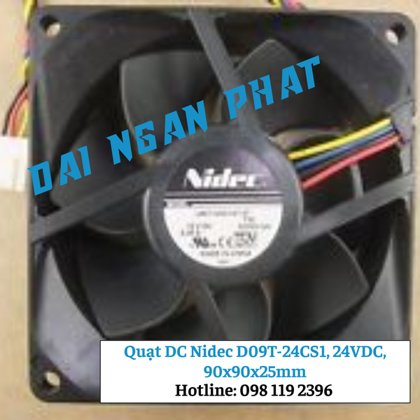 Quạt DC Nidec D09T-24CS1, 24VDC, 90x90x25mm