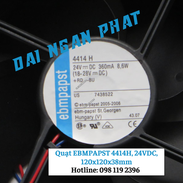 Quạt EBMPAPST 4414H, 24VDC, 120x120x38mm