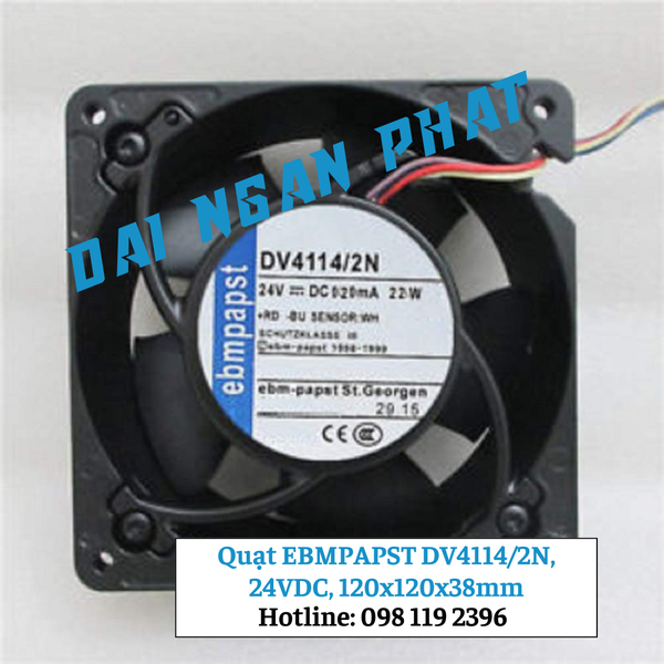 Quạt EBMPAPST DV4114/2N, 24VDC, 120x120x38mm