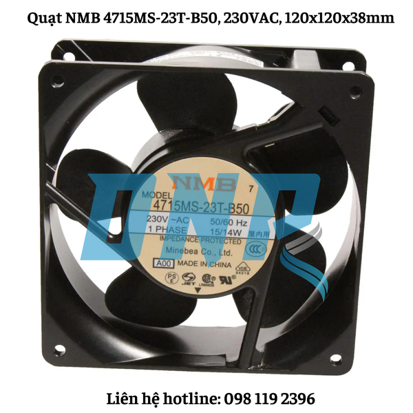 Quạt NMB 4715MS-23T-B50, 230VAC, 120x120x38mm