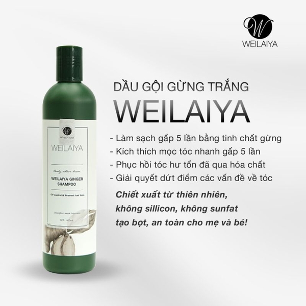 Dầu gội gừng Weilaya 400ml kích thích mọc tóc