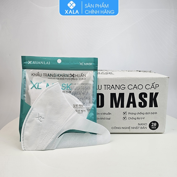 Khẩu trang XL 3D Mask túi ZIP tiện lợi không lem son môi