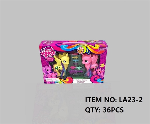 LA23-2 HỘP NGỰA PONY TÓC DÀI CÁNH 2C + LƯỢC, KẸP