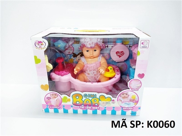 K0060 HỘP BÉ GÁI (BABY) PIN 1C + BỒN TẮM VÒI SEN + 1C CHÍT VỊT + XÀ ...