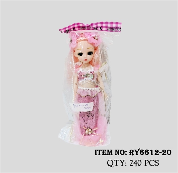 RY6612-20 TÚI BABY 1C NGƯỜI CÁ KHỚP, MẮT THỦY TINH