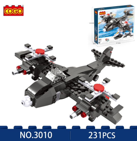 3010 HỘP LOGO RÁP MÁY BAY QUÂN SỰ 231 MIẾNG 3 IN 1