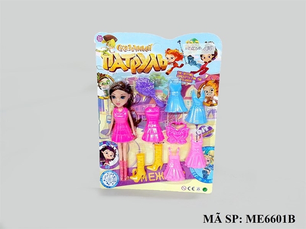 ME6601B VĨ BABY 1C +5 ÁO+ 1 ĐÔI GIÀY+ TÚI XÁCH+ LƯỢC (NHỰA)