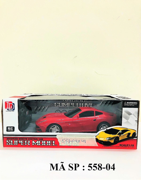 558-04 HỘP XE HƠI FERRARI ĐK 7 Đ.TÁC, KHÔNG SẠC TL1:18 SUPER MODEL CARS