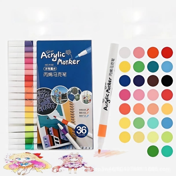 Bút Màu Acrylic Marker 36 màu (T80) - (Bộ)