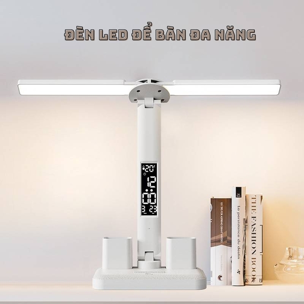 Đèn Học Led Để Bàn Có Đồng Hồ Hiển Thị LCD 3 màu sắc (T40) - (Cái)