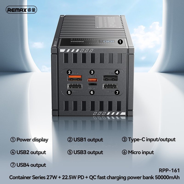 Pin sạc dự phòng REMAX RPP 161 - 50000 mah container sạc nhanh điện ...
