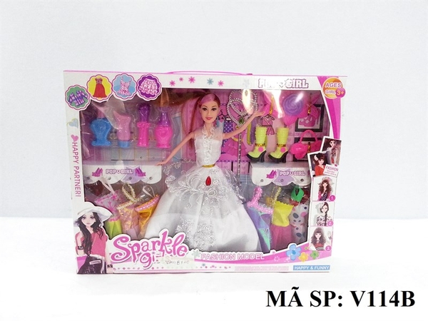 V114B HỘP BABY 1C + 8 ÁO, SON, SƠN MÓNG, 1 ĐÔI GIÀY, TÚI XÁCH, TRƯỢNG TIM