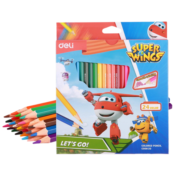 Bút chì màu đầu gôm Deli Superwings C126-24 24 màu (12)