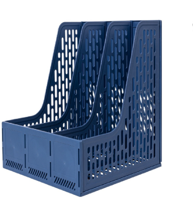 Kệ hồ sơ ráp nhựa Deli 9843 3 ngăn đứng (kệ xéo)