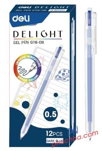 Bút gel bấm nhiều màu Indelight Deli G118 0.5mm (12)