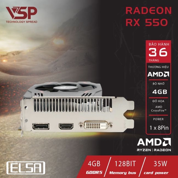 Card VGA ELSA RX550 4GB