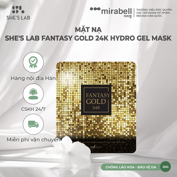Mặt nạ She’s Lab Fantasy Gold 24K Hydro Gel Mask