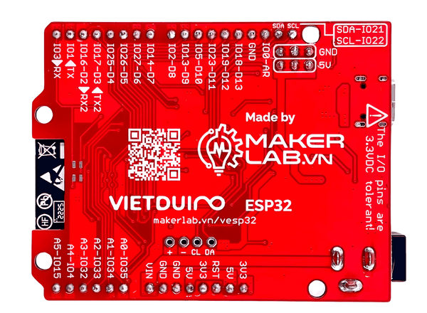 Mạch Vietduino Wifi Ble Esp32 Arduino Compatible 