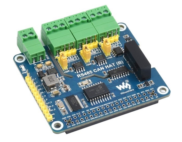 Mạch Waveshare Isolated RS485 CAN HAT (B) For Raspberry Pi, 2-Ch RS485 and 1-Ch CAN, Multi ...