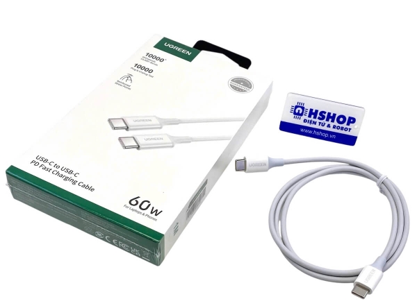 Cáp USB-C to USB-C dài 1m hỗ trợ PD 60W cao cấp 60518 chính hãng Ugreen