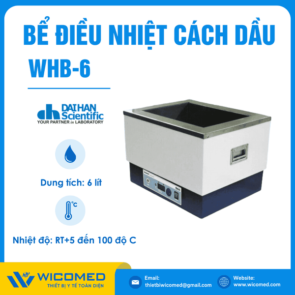 Bể Điều Nhiệt Cách Dầu 6 Lít Daihan WHB-6 | WICOMED - Thiết Bị Y Tế ...