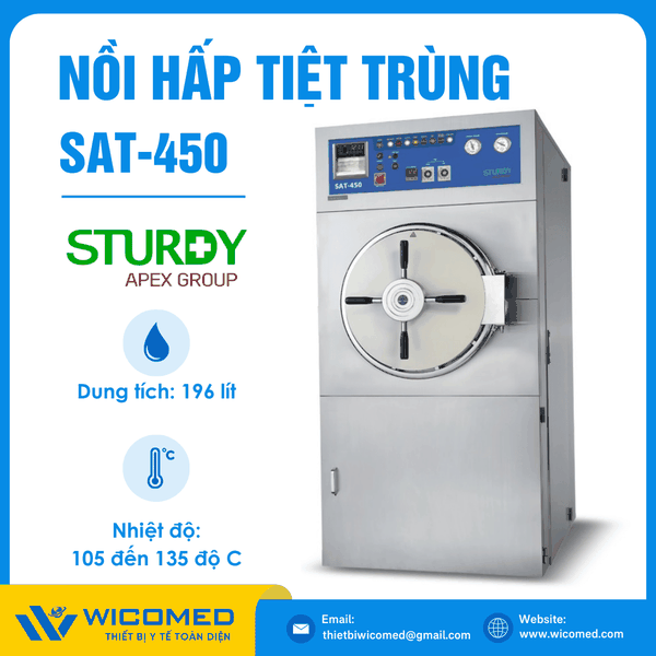 Nồi Hấp Tiệt Trùng Buồng Tròn Sturdy SAT-450 | WICOMED - Thiết Bị Y Tế ...