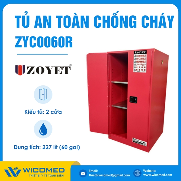 Tủ An Toàn Chống Cháy Zoyet ZYC0060R | 227 Lít (60 Gal) | WICOMED ...