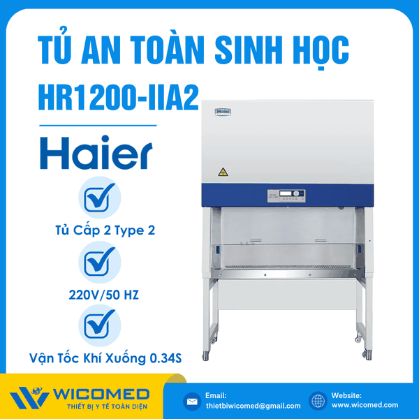 Tủ An Toàn Sinh Học Cấp 2 Haier HR1200-IIA2-S | Type A2 | WICOMED ...