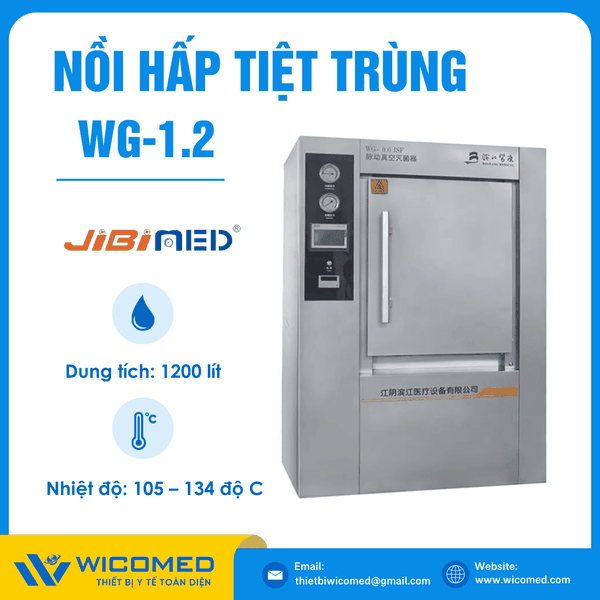 Nồi Hấp Tiệt Trùng Dung Tích Lớn 1200 Lít Jibimed WG-1.2 | WICOMED ...