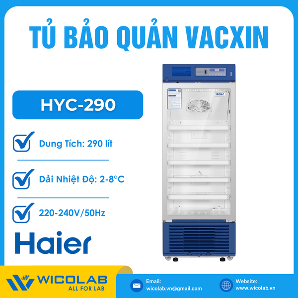 Tủ Bảo Quản Vacxin 2 - 8 Độ Haier HYC-290 | 290 Lít | WICOLAB.VN - All ...