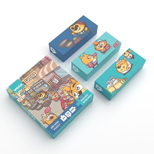 Xếp Hình/Puzzle Mato nhiều "Khu chợ vui nhộn" - Board Game VN