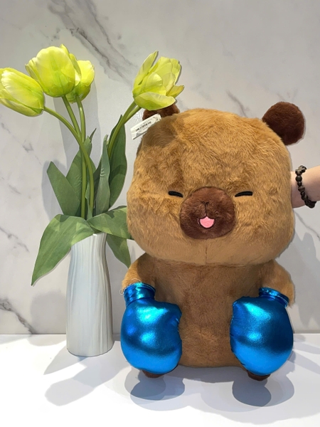 Thú bông Capybara boxing lông xù - Nâu - S1