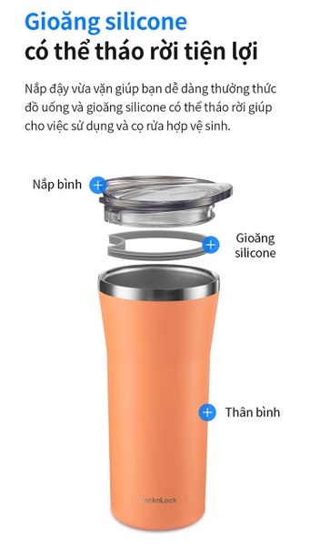 LHC4325IVY – Bình giữ nhiệt LocknLock Daily Essential 870ml màu ngà