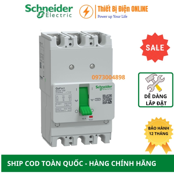 Schneider G12E3F125 MCCB 3P 125A 15KA Gopact 125T Aptomat Cầu dao tự đ