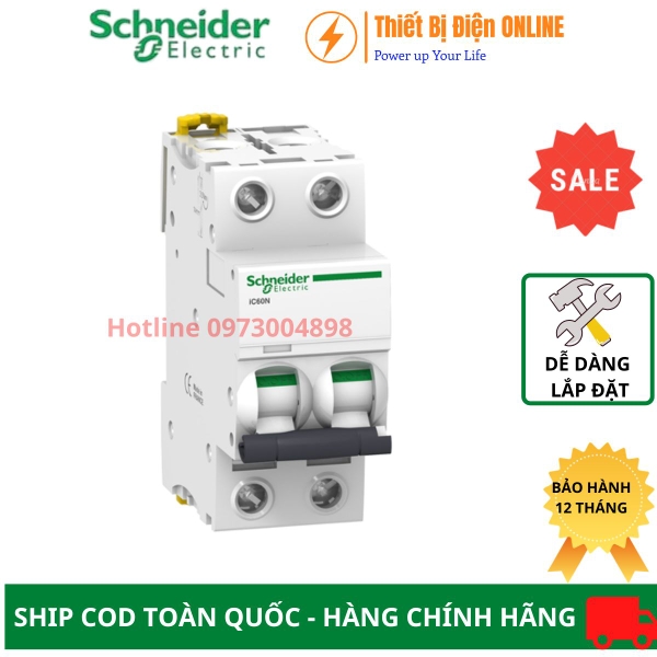 Aptomat Cầu dao tự động MCB 2P 40A 6KA Schneider A9F74240 Acti9 IC60N