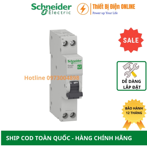 Aptomat chống giật RCBO 1P+N 32A 30mA Schneider EZ9D33632 Easy9 Slim